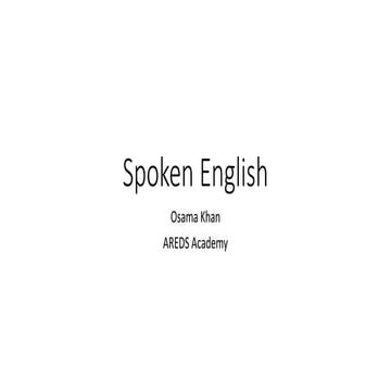 Introductory class spoken english | PPT
