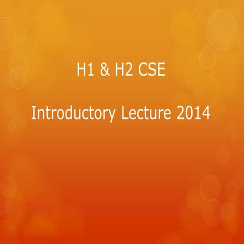 Introductory lecture 2014 | PPT