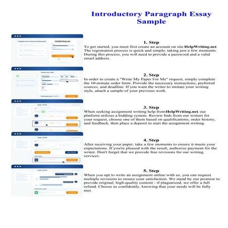 Introductory Paragraph Essay Sample. Online assignment writing service ...