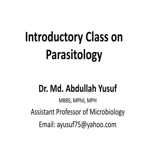 Introductory parasitology 2020 | PPT