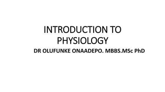 Introduction to human physiology | PPTX