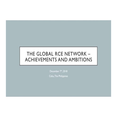 The Global RCE Network – Achievements and Ambitions | PDF