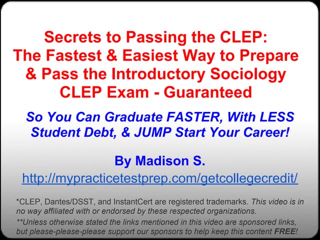 FREE Sociology CLEP Study Guides & FREE Sociology CLEP Practice Tests | PPT FREE Sociology CLEP Study Guides & FREE Sociology CLEP Practice Tests | PPT