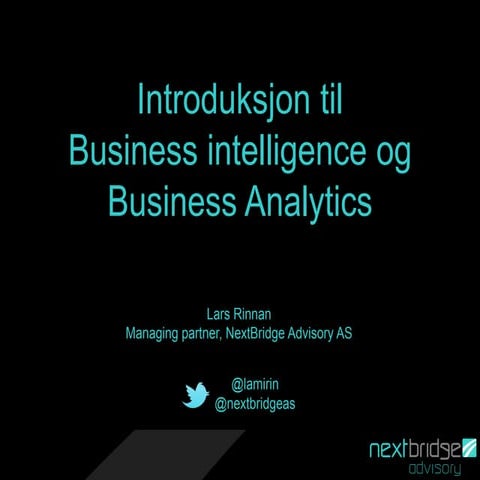 Introduksjon til business intelligence | PDF