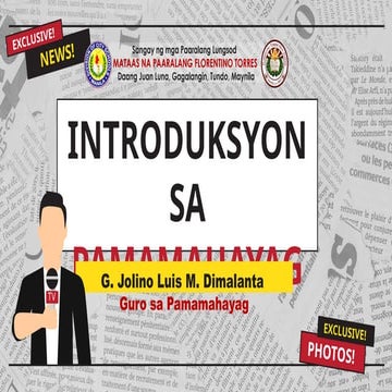 PAGTUTURO NG INTRODUKSYON SA PAMAMAHAYAG SA | PPTX