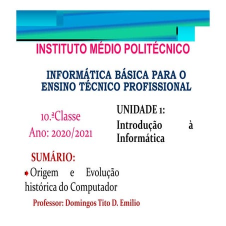 Introdução a Informatica Tito 1pptx.pdf APRENDA MUITO RAPIDO | PDF