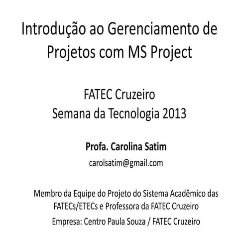 Gerenciamento de Múltiplos Projetos | PPTX