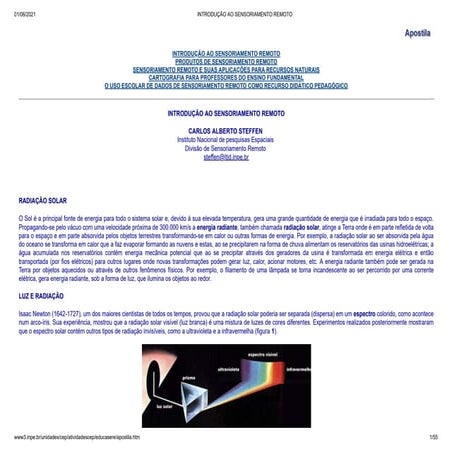 Apostila sensoriamento remoto - inpe | PDF