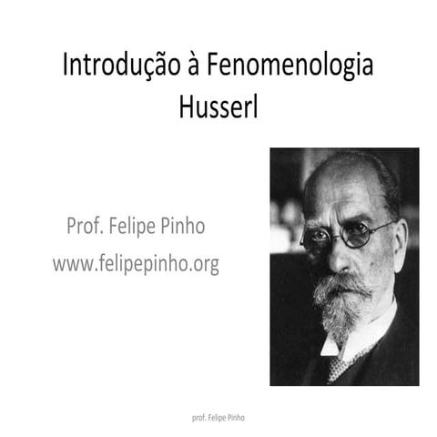 Introdução à fenomenologia prof. felipe pinho | PPT