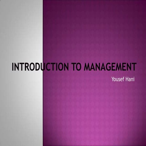 Introduction To Management | PPT