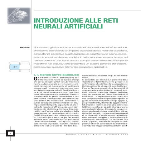 Introduzione Alle Reti Neurali Artificiali | PDF