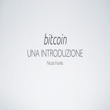 Introduzione a bitcoin | PPT