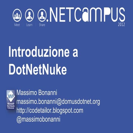 Introduzione a DotNetNuke | PPTX