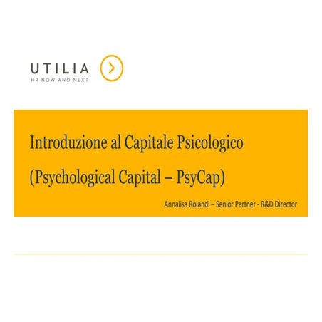 Introduzione allo PsyCap e al Test Pers | PDF