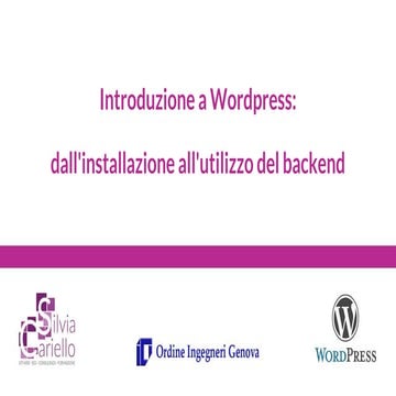 Introduzione a WordPress: dall'installazione all'utilizzo del backend ...