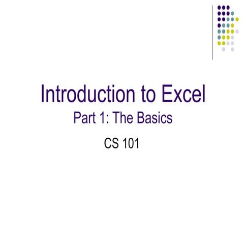introduction to Microsoft excel for beginner | PPT