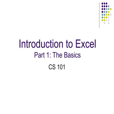 Comprehensive Introduction to Excel Spreadsheets and Functions | PPT