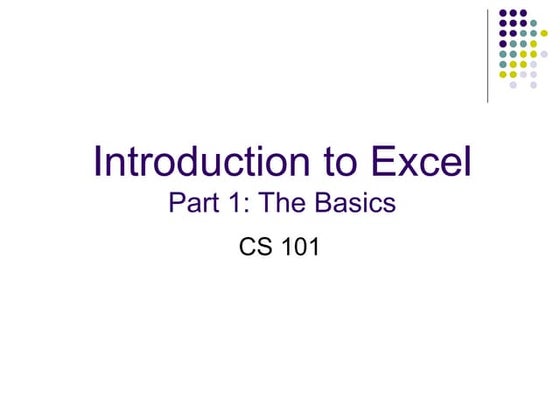 Excel Basics - 1.ppt