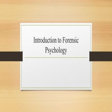 Introduction to forensic psychology pdff | PDF