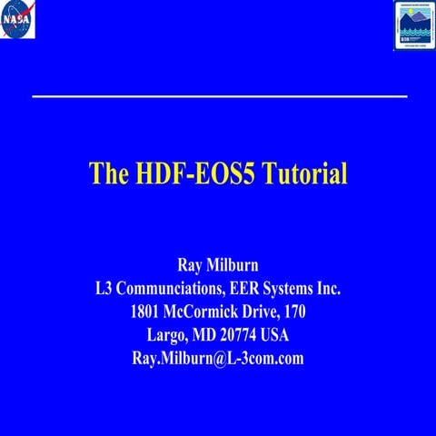 The HDF-EOS5 Tutorial | PPT