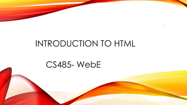 Introduction To Html Programming For Webpagespdf