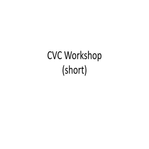 CVC Workshop (short) | PPTX | Blood Disorders | Diseases and Conditions