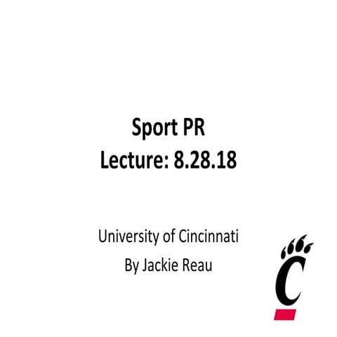 Sports and the Media, Lecture #1, 3-27-12 | PPT