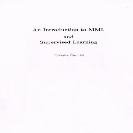 Introduction to MML and Supervised Learning | PDF