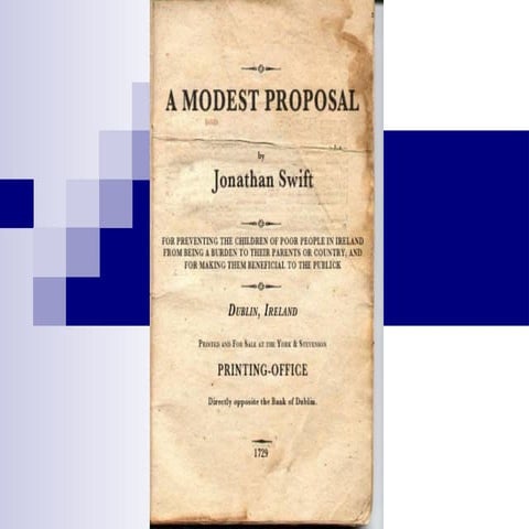 Intro to Jonathan Swift Modest Proposal.ppt
