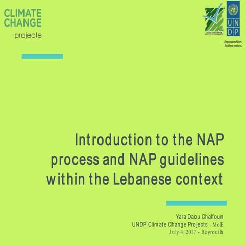 Introduction to the NAP process and NAP guidelines within the Lebanese ...