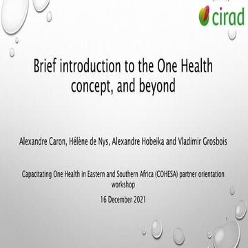 Brief introduction to the One Health concept, and beyond | PPTX