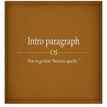 Intro Paragraph Ppt