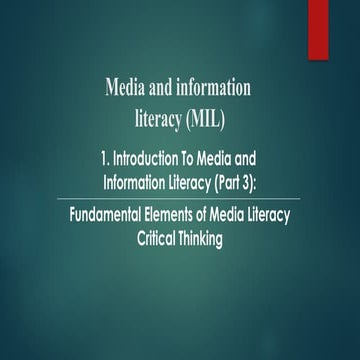 Comprehensive Guide to Media and Information Literacy with Critical ...