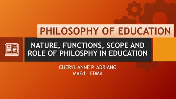 Relationship between philosophy and education. | PPTX | Education