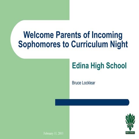 EHS Sophomore Parent Night | PPT | Secondary Education | Education