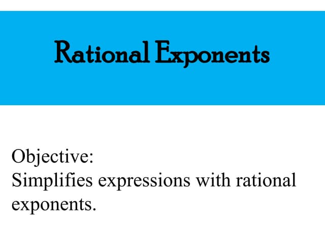 zero, negative and rational exponents | PPTX