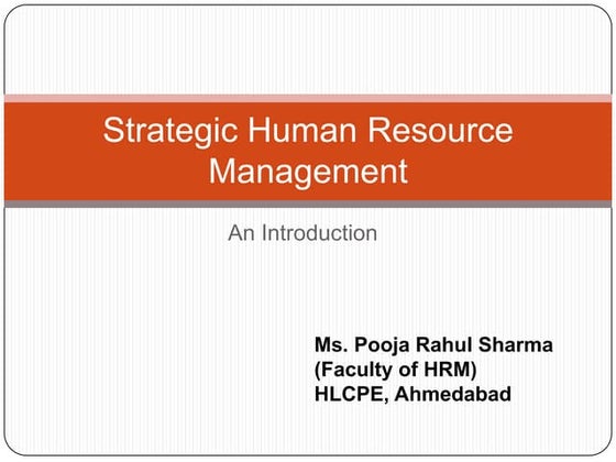 Strategic Human Resource Management (SHRM) | PPT