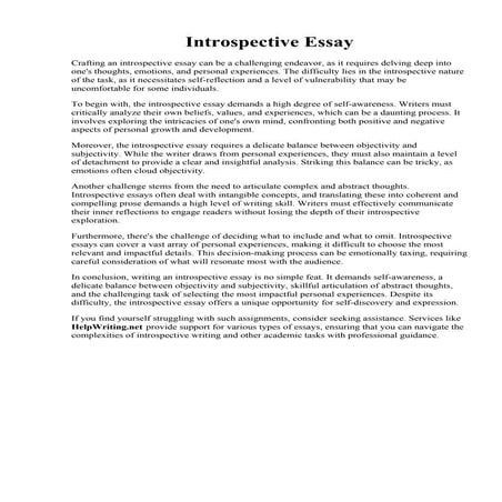 Introspective Essay | PDF