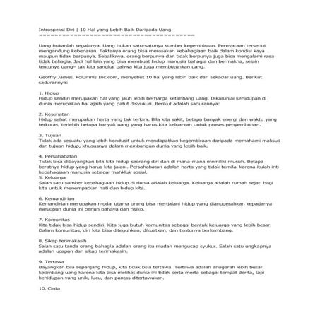 Introspeksi diri | DOCX