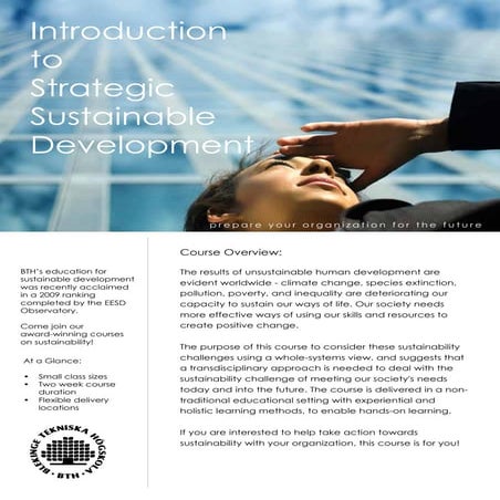 2 week course - Introduction to Strategic Sustainable Development | PDF