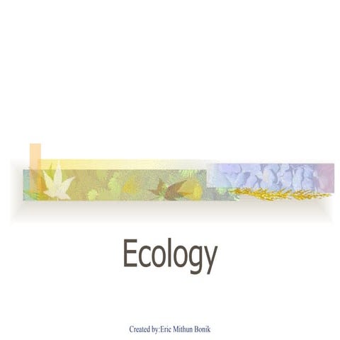 Introduction to Ecology (Introductory Topic for Biology Students) | PDF