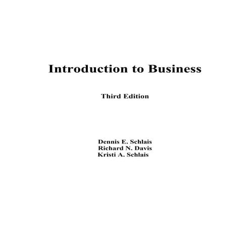 Introduction to Business Third Edition | PDF