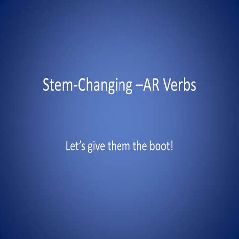 Intro to ar stem change verbs | PPTX