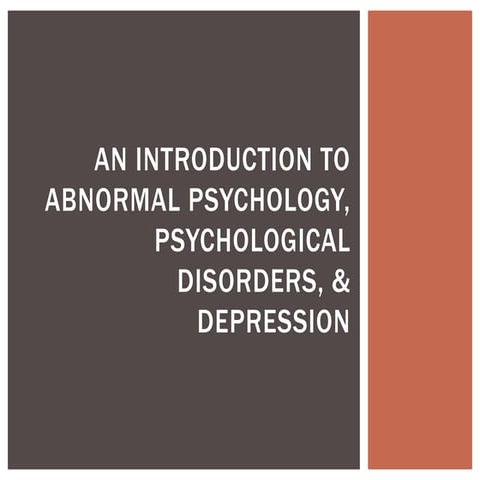 Intro to abnormal psych | PPT