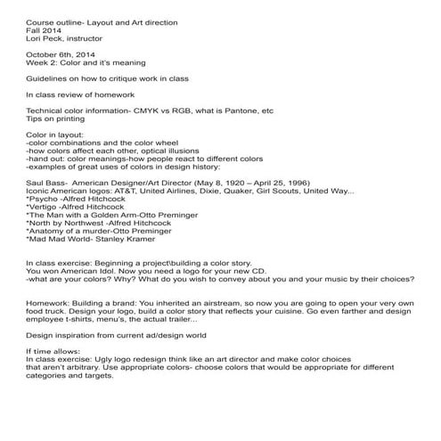 Intro to Art Direction - Brand a Food Truck Assignment | PDF