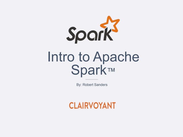 Intro To Apache Spark Pptx Databases Computer Software And