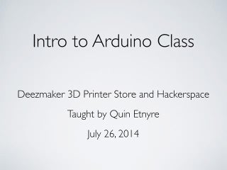 Introduction to Arduino @ Open Tech School - Berlin (6 Dec 2012) | PPT
