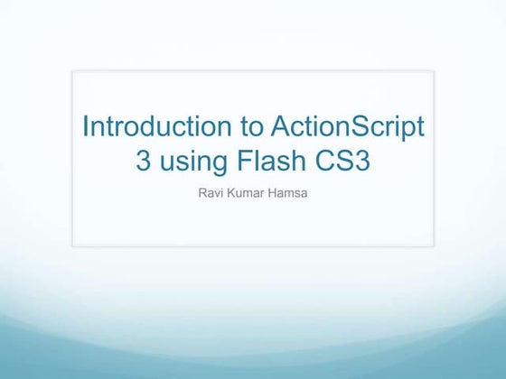 An introduction to adobe flash cs3 | PPT