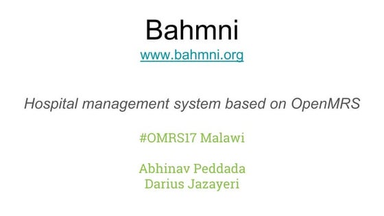 Bahmni | PPTX
