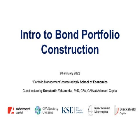 Intro to Bond Portfolio Construction | PDF